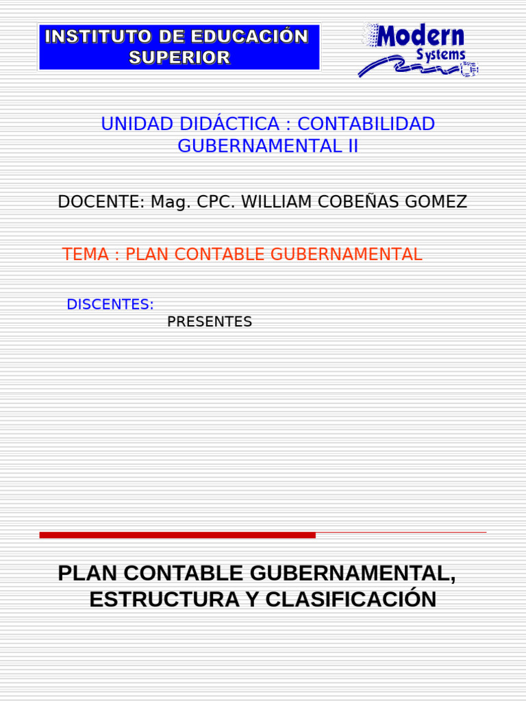Estructura del Plan Contable Gubernamental | PDF | Contabilidad ...