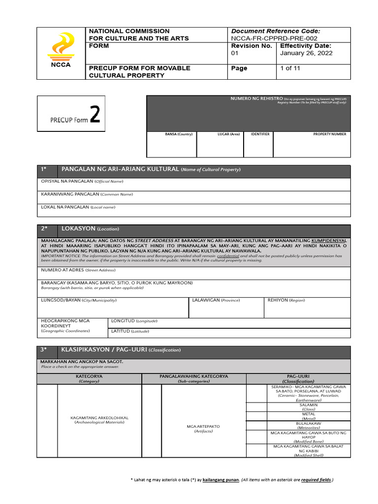 As of 26-Jan-2022 PRECUP-Form-2 | PDF