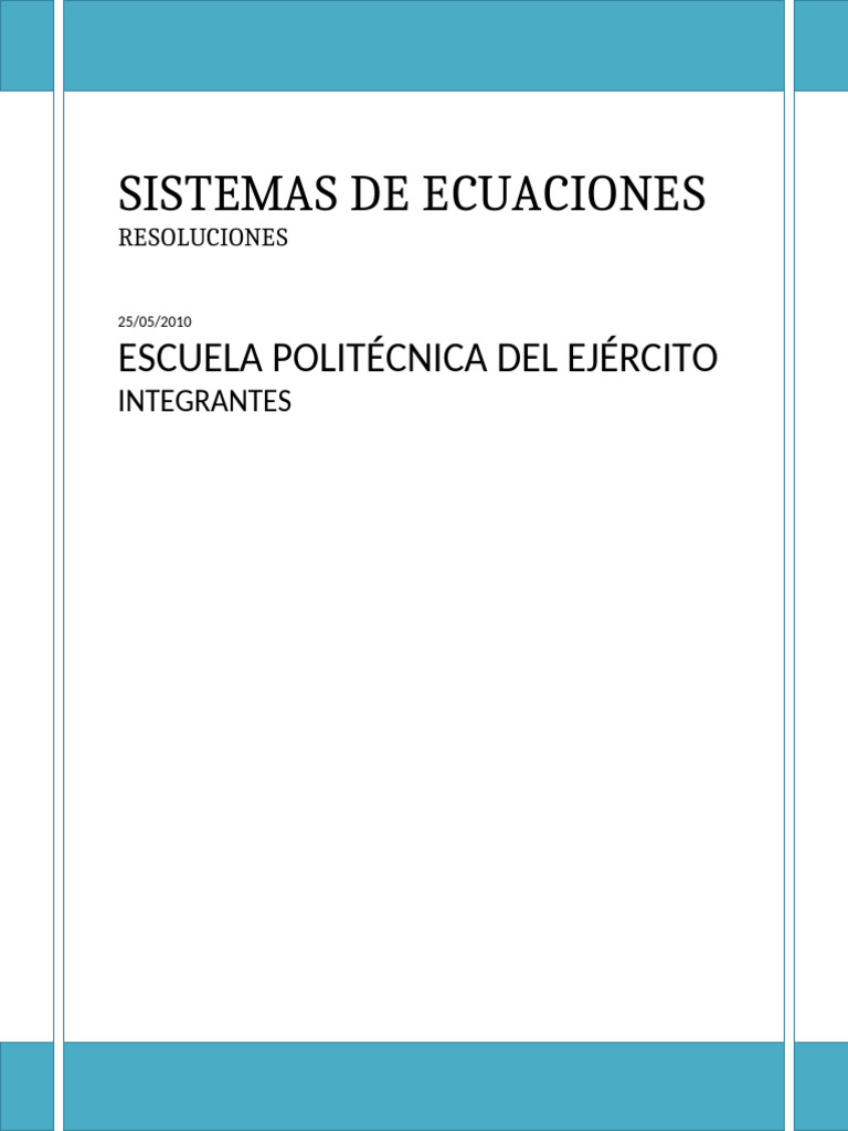 Sistemas de Ecuaciones Lineales | PDF | Ecuaciones | Matemática Elemental