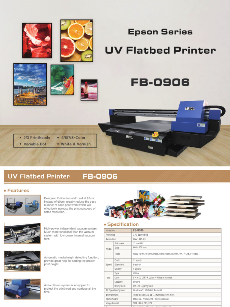 UV Flatbed Printer FB-0906 PDF | PDF | Printer (Computing) | Graphic Design