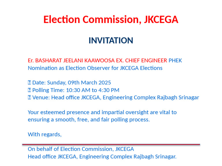 JKCEGA Election Observer Invitation Decorated | PDF
