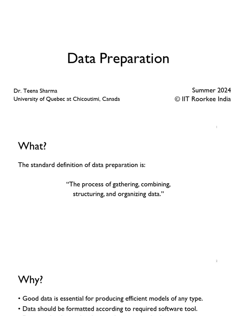 DAI101 4 Data Preparation | PDF | Data Compression | Principal Component Analysis