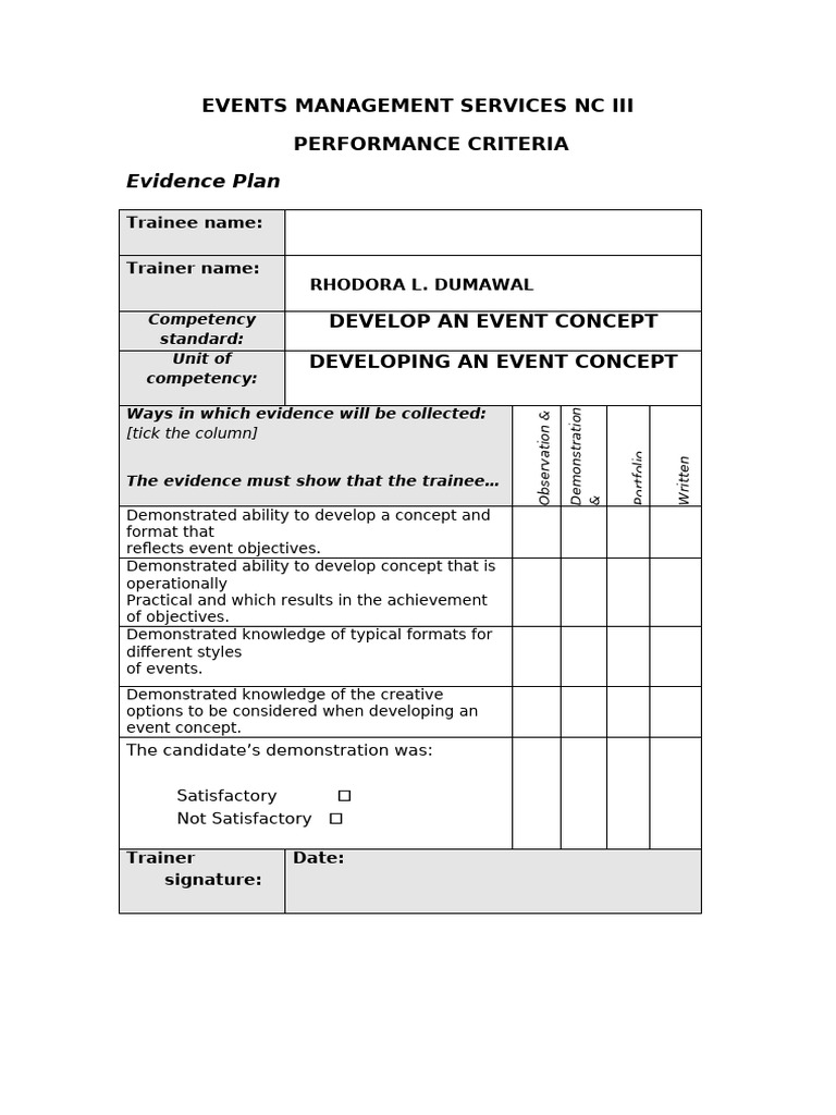 PC Develop An Event Concept | PDF