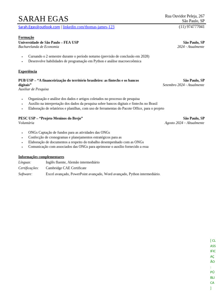 WSO Undergrad Resume Template | PDF | Informática | Programas