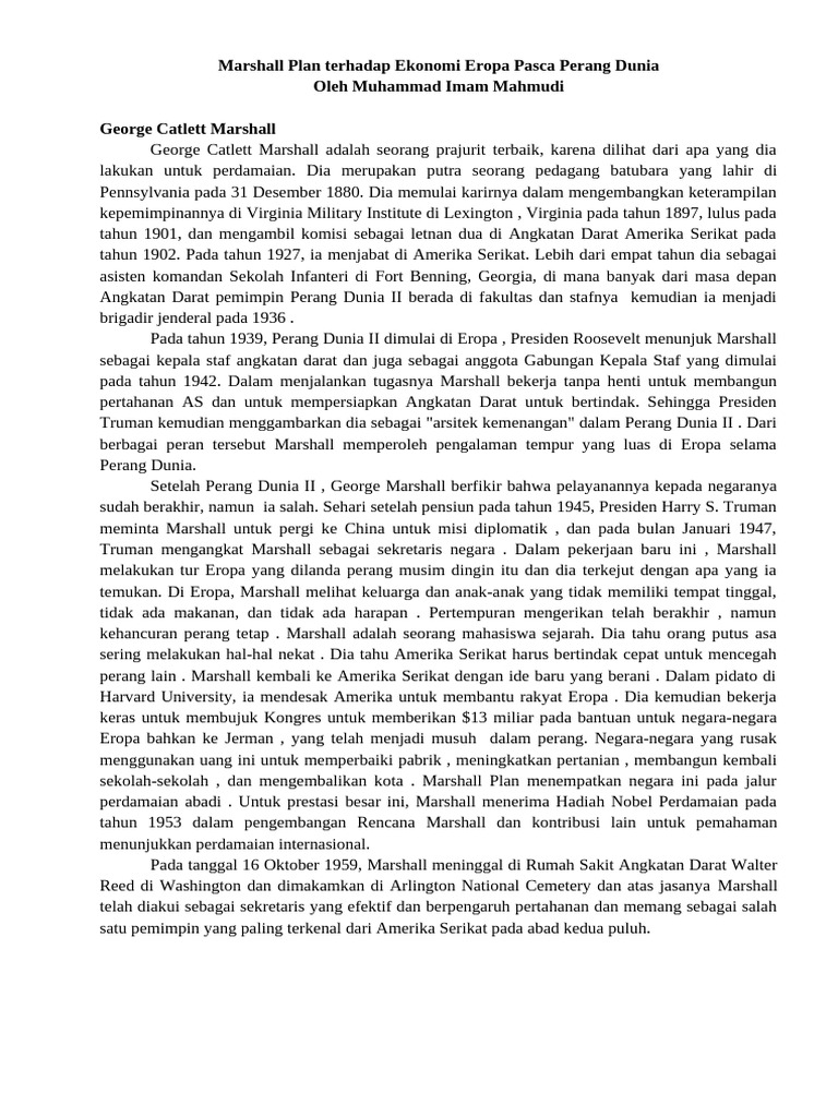 Marshall Plan | PDF