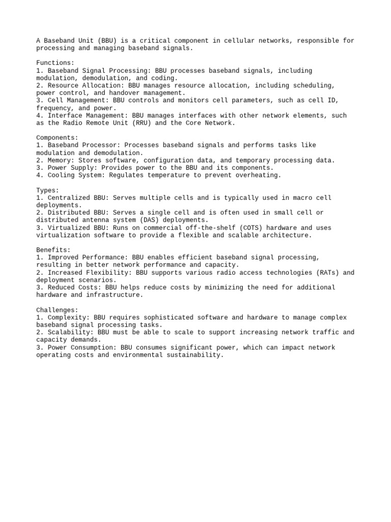 Base Band Unit | PDF