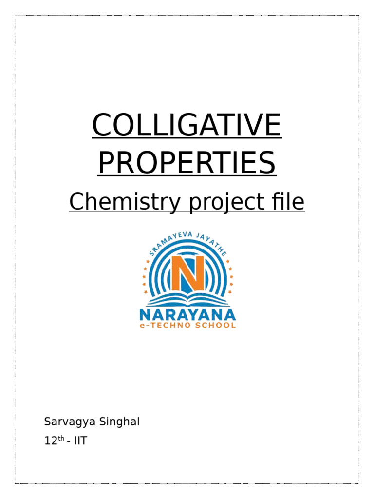 Chemistry project | PDF | Physical Sciences | Physical Quantities