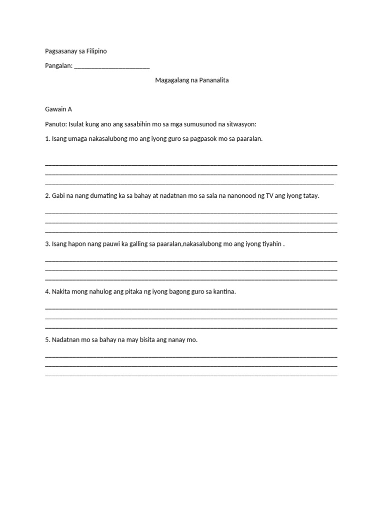 Vilma Latiga Pagsasanay | PDF