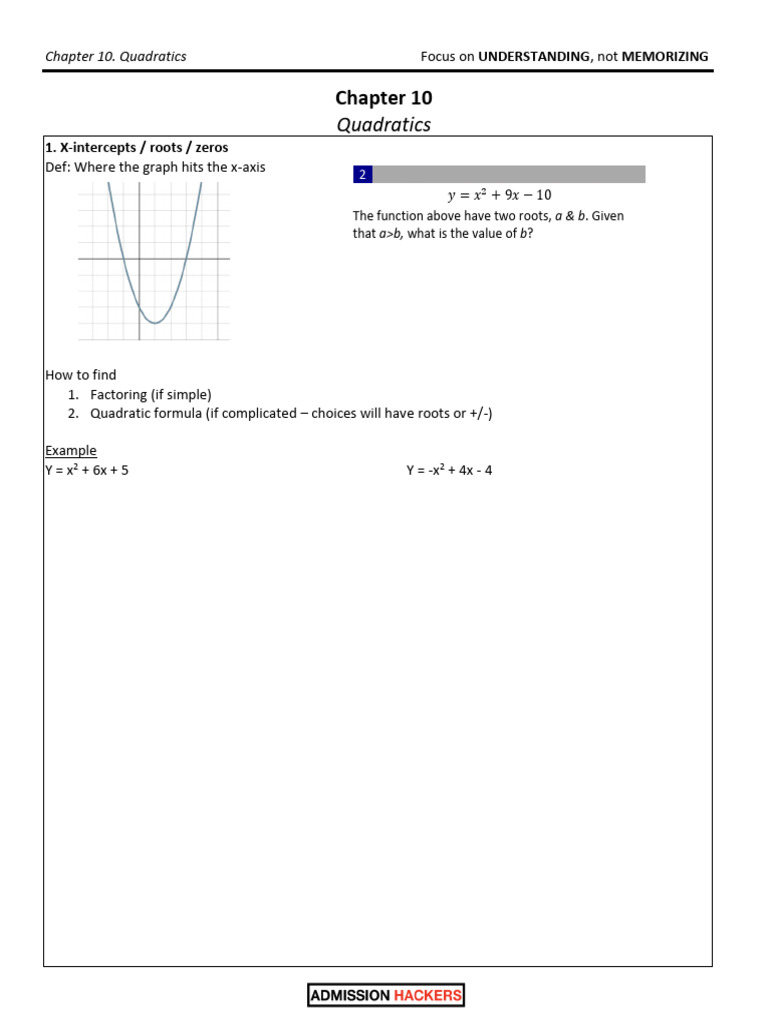 Parabola Part A Worksheet | PDF