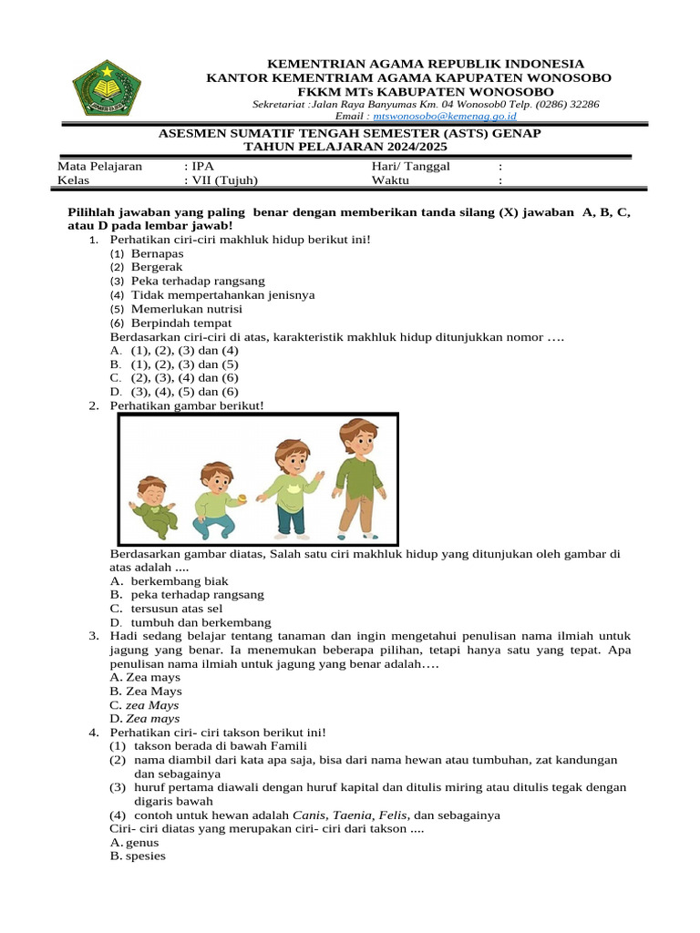 Soal Sts Ipa Kelas Vii 2 24.25 CBT | PDF