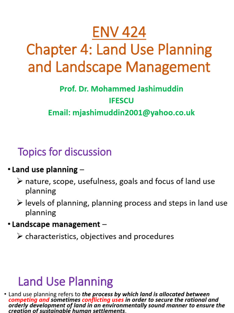 Land Use Planning and Management Guide | PDF | Landscape | Sustainability
