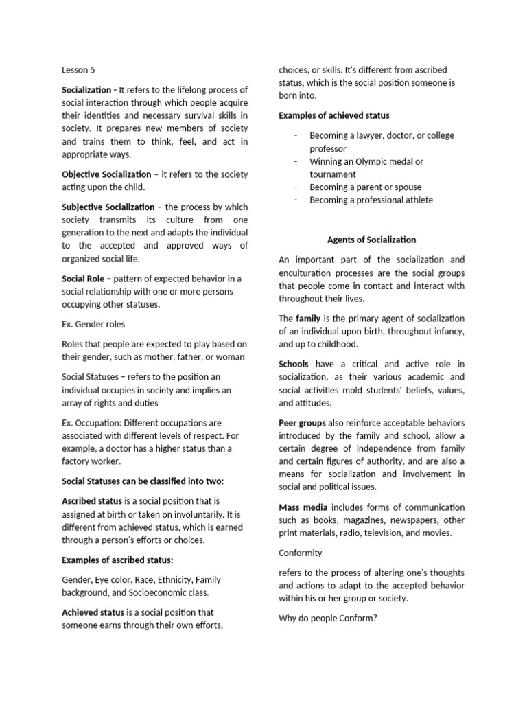 Understanding Socialization and Deviance | PDF | Deviance (Sociology ...