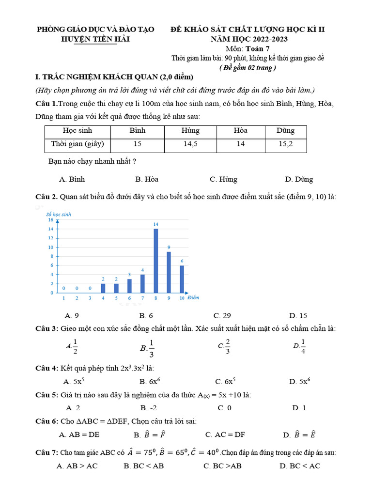 Đề 4 CK2 (Lớp 7) | PDF