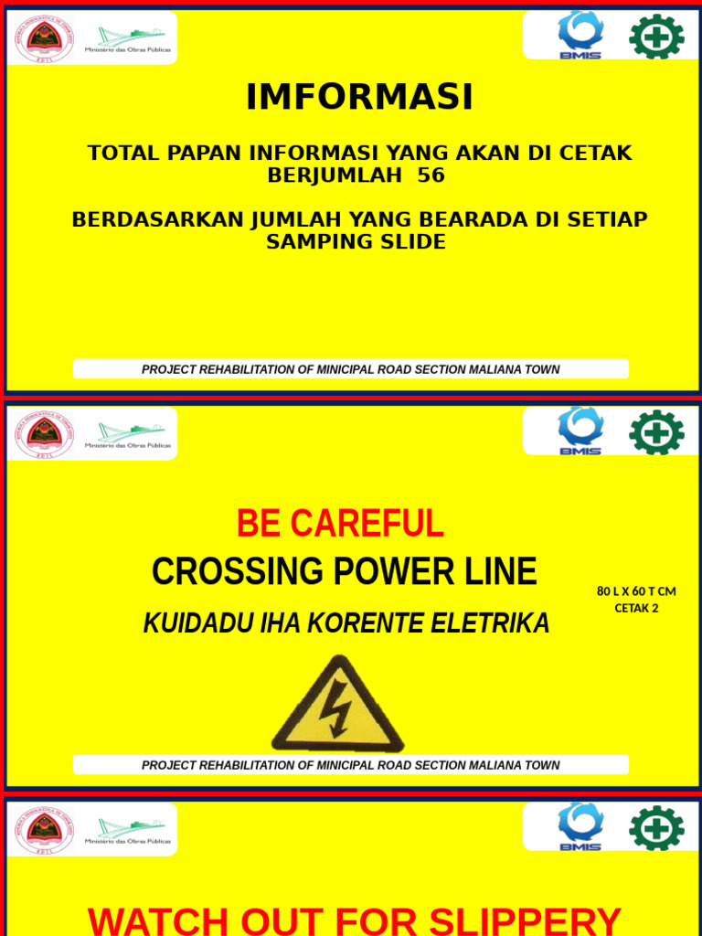 Maliana Town Road Rehabilitation Signs | PDF | Electricity ...
