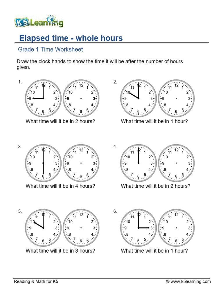 Grade 1 Elapsed Time Hours B | PDF