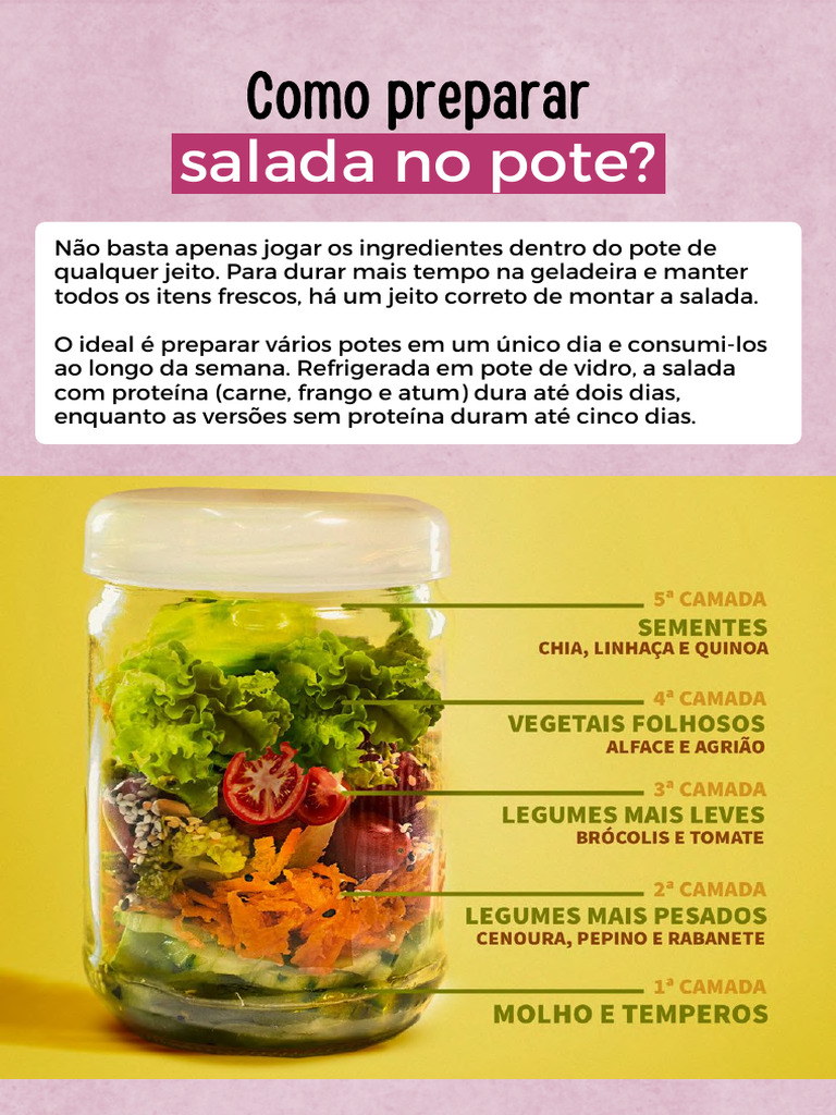 Como Preparar Salada No Pote | PDF | Mostarda (condimento) | Maionese