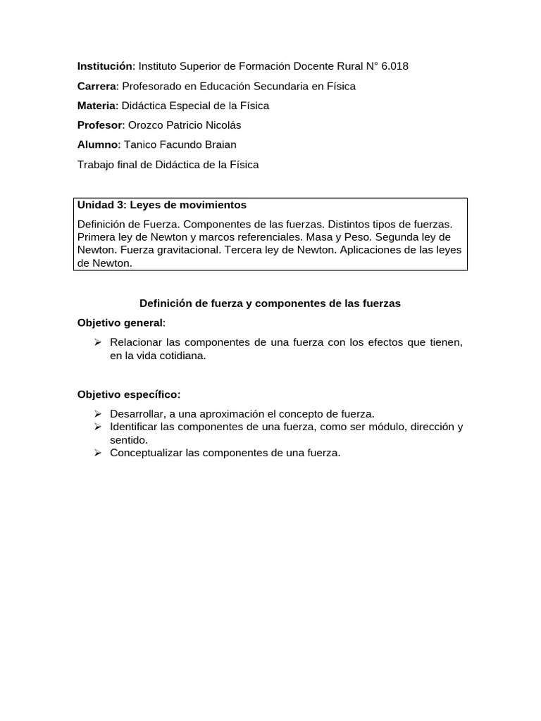 TP-Final-Tanico Facundo | PDF | Fuerza | Masa