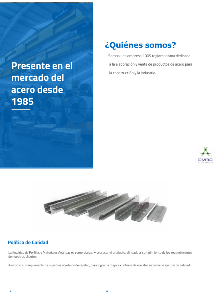 Pyma Grupo Acerero - Presentacion Corporativa | PDF | Acero | Business