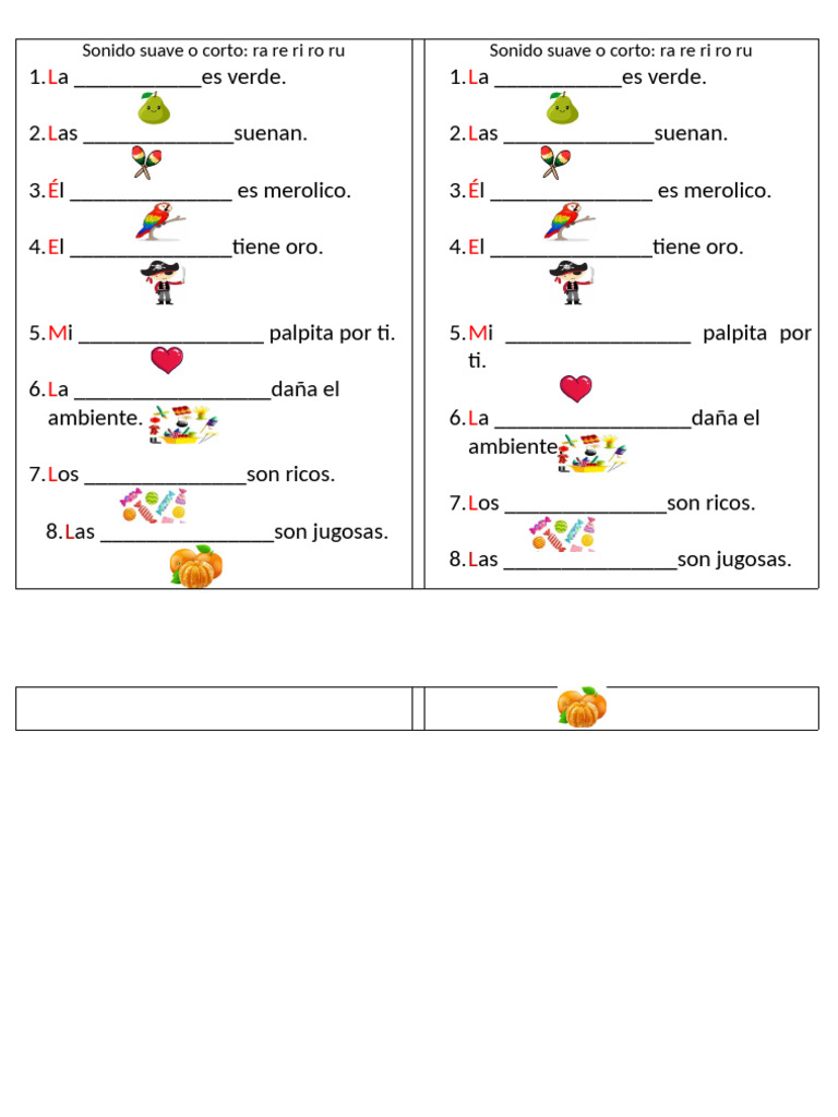 Oraciones Con R Sonido Suave | PDF
