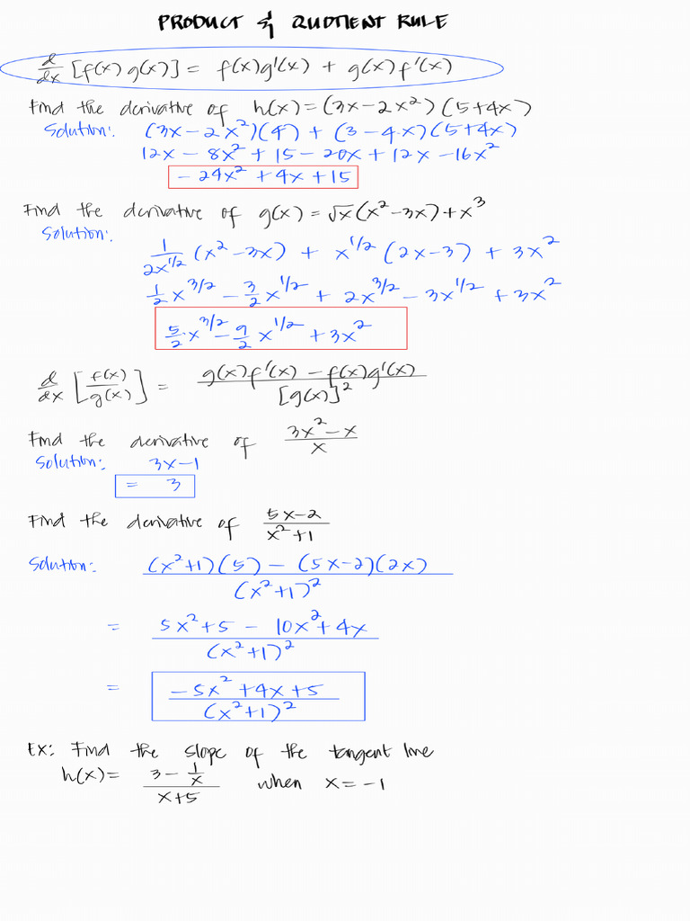 2 2 2 Product and Quotient Rule | PDF