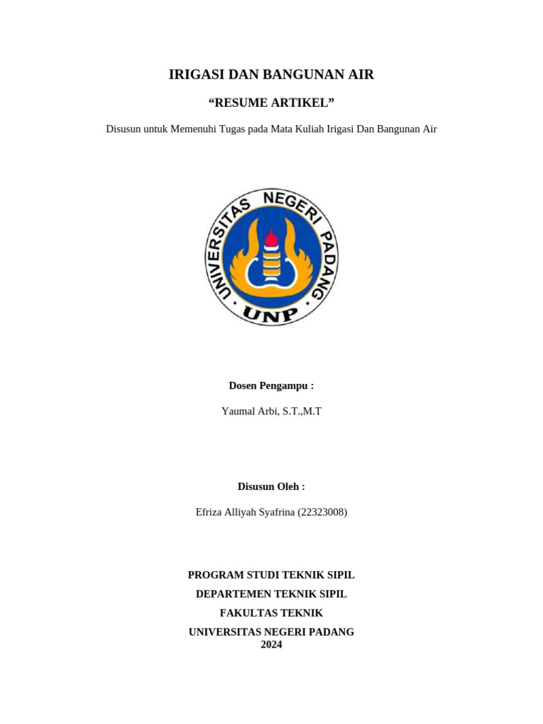 Resume Irigasi Efriza | PDF