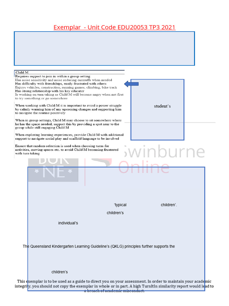 EDU20053 Exemplar Portfolio TP3 2021 | PDF | Teachers | Learning