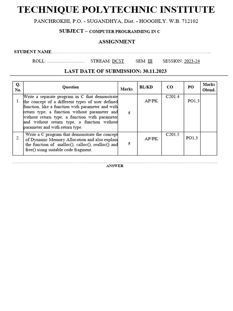 CPG Assignment | PDF