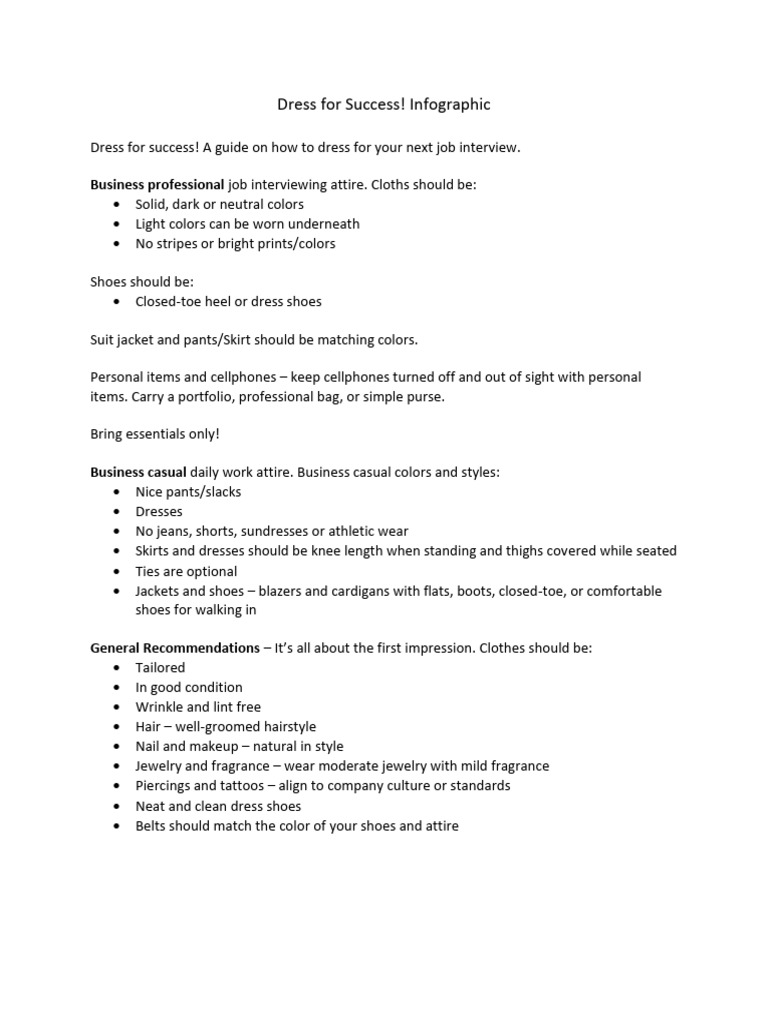 Dress For Success Infographic | PDF