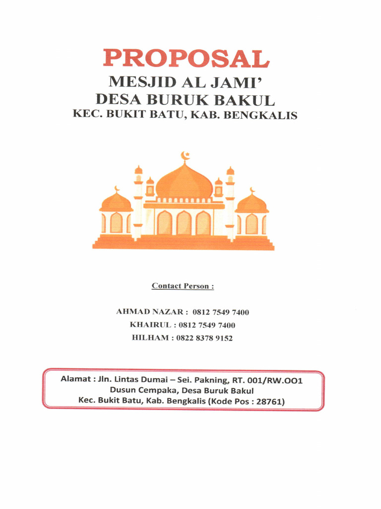 Proposal Masjid Al Jami' | PDF