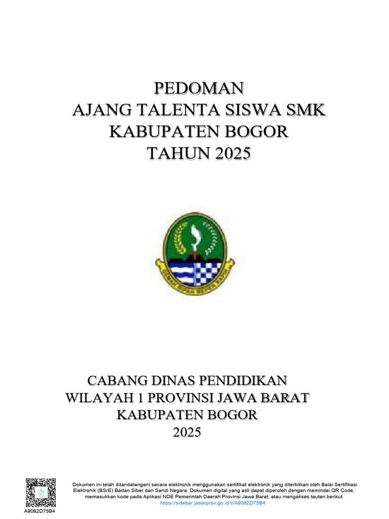 Pedoman Ajang Talenta Siswa SMK Kab. Bogor Tahun 2025 | PDF