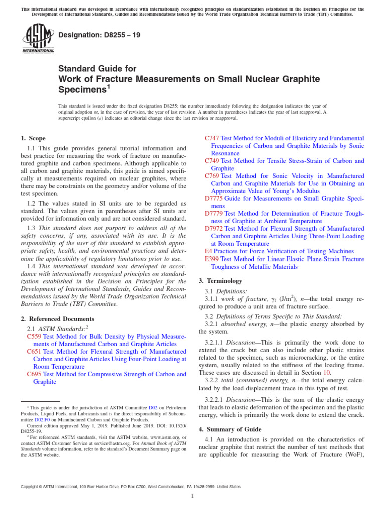 D02 Committee - Standard Guide for Work of Fracture Measurements o | PDF | Fracture Mechanics ...