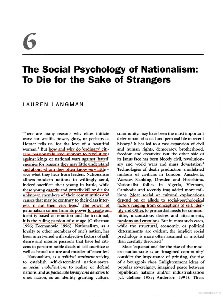 The Social Psychology of Nationalism | PDF