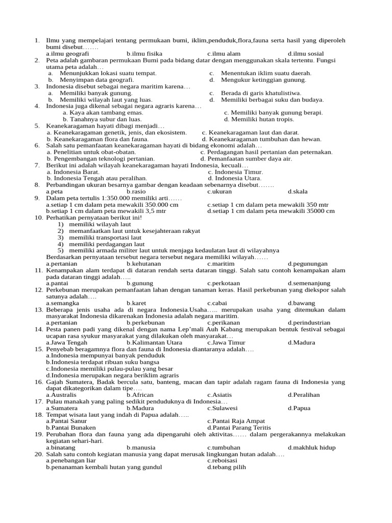 Soal Peta Kelas 5 | PDF