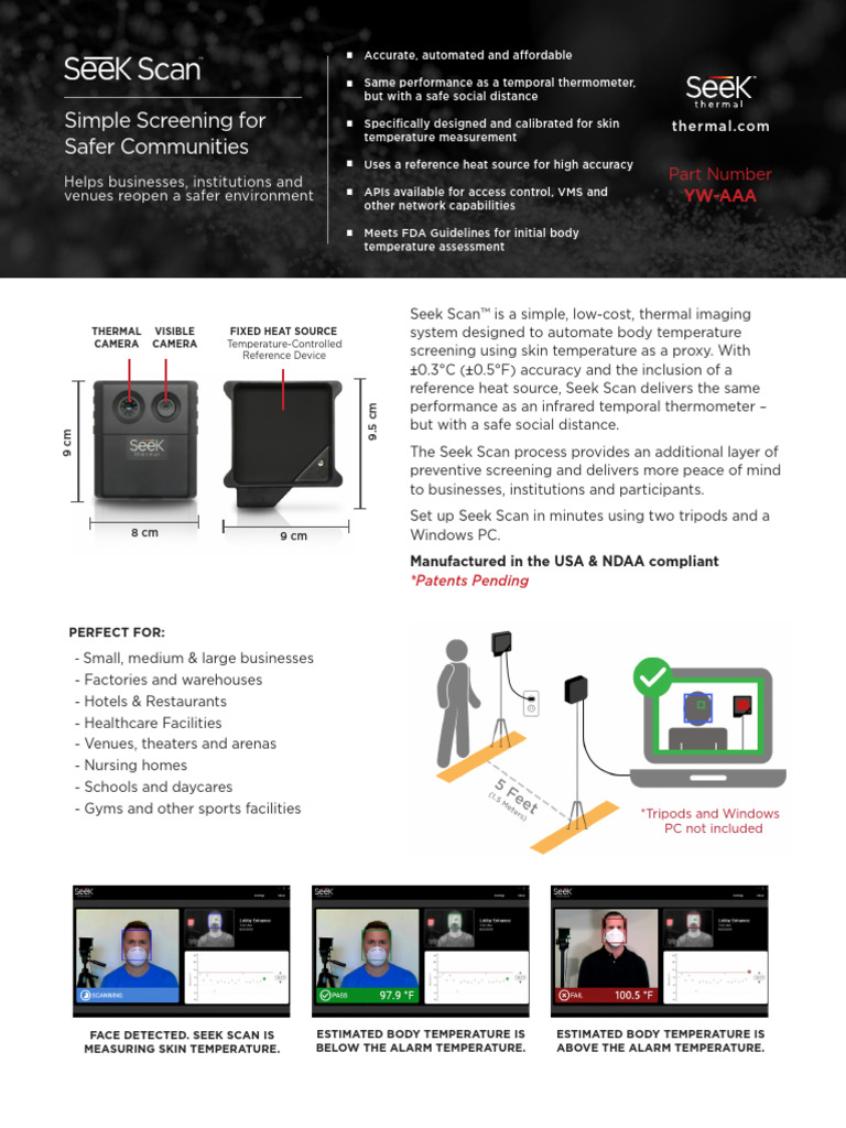 Seek Scan Specification Sheet Sept20 | PDF | Imaging