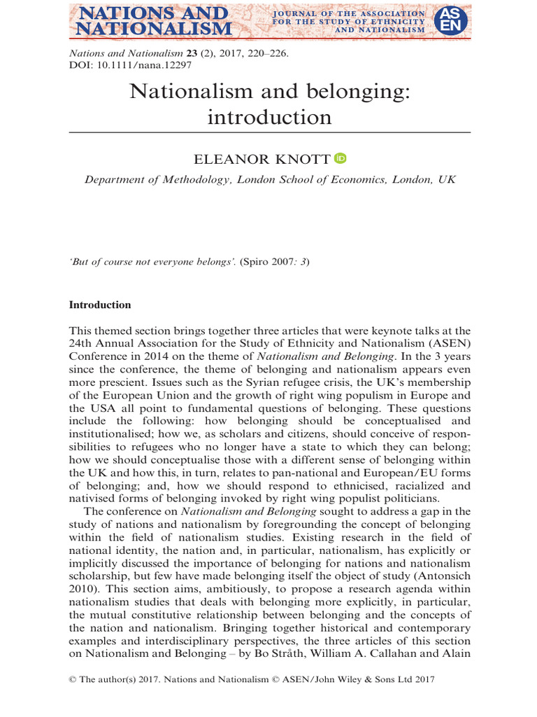 Nationalism and belonging introduction | PDF | Nationalism | Nation