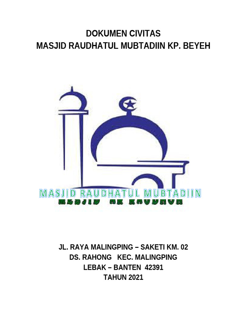 Cover Proposal Masjid Ar Raudhoh | PDF