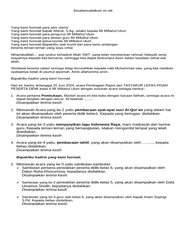 MC MI MIFTAHUL ULUM | PDF