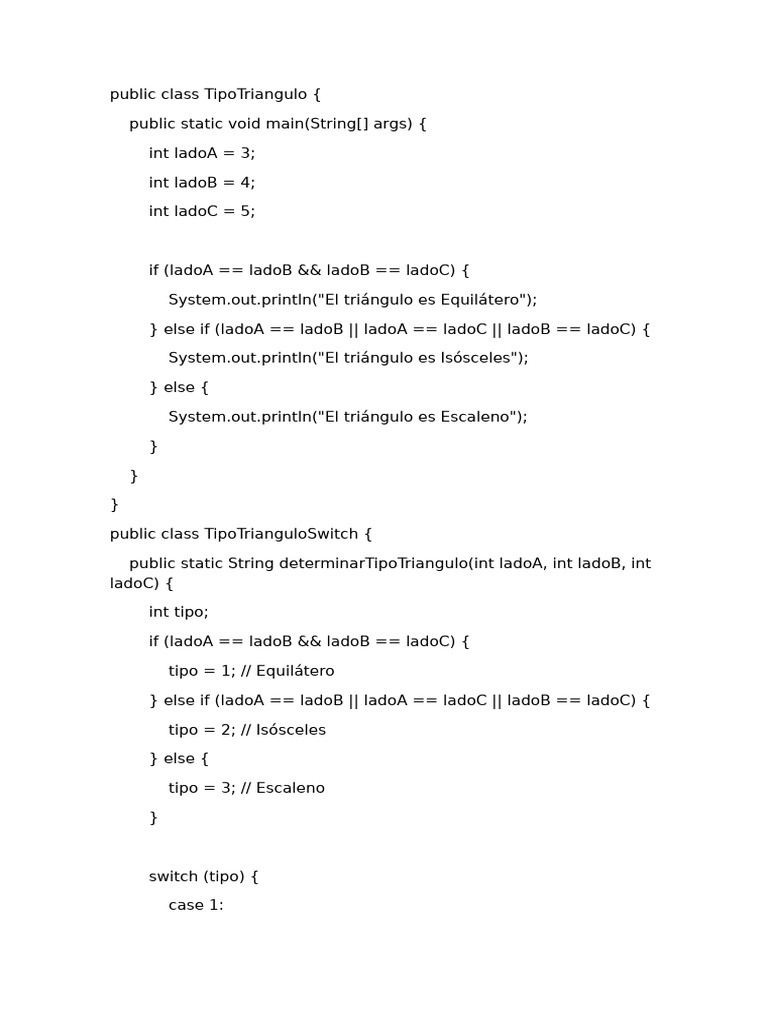 ejercicios triángulo java | PDF