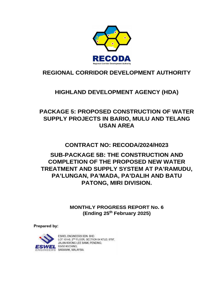 SOR Monthly Progress Report No.6 FEB 2025 | PDF