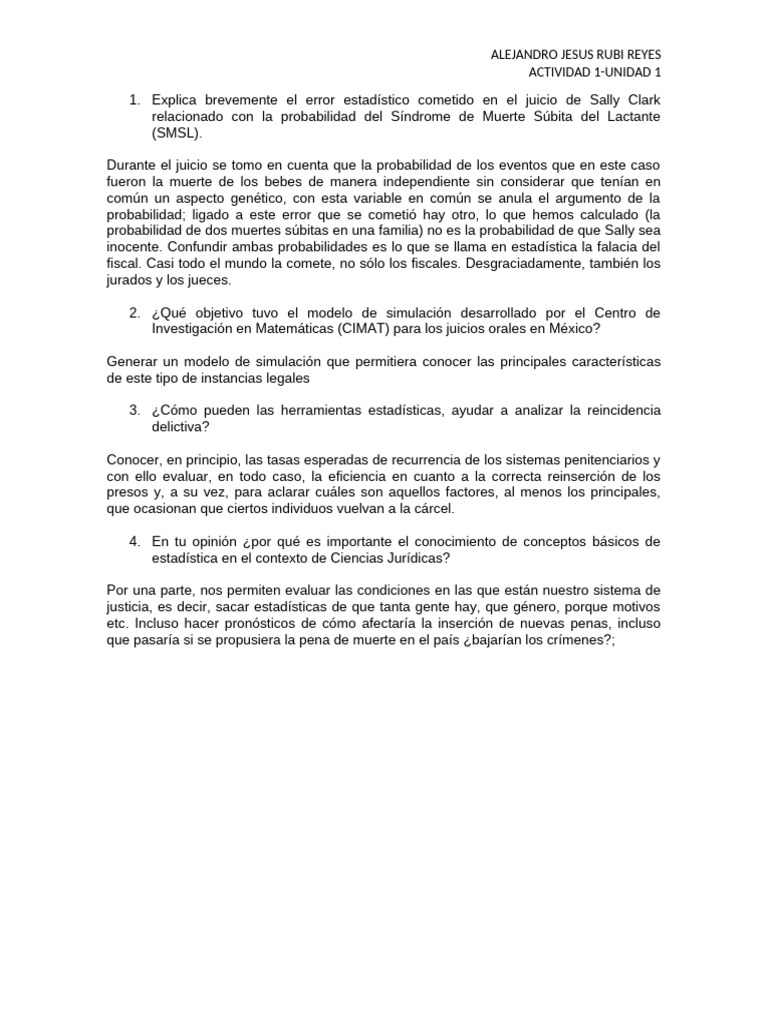 Actividad 1 - Unidad 1 | PDF