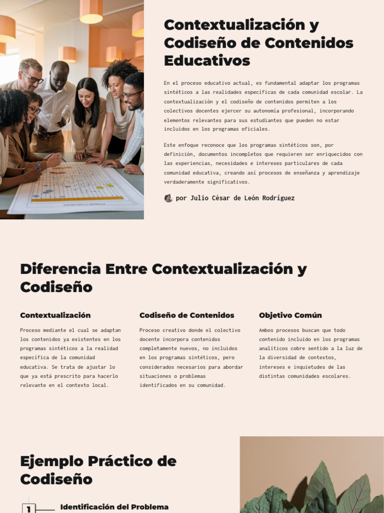 Contextualizacion y Codiseno de Contenidos Educativos | PDF | Enseñando ...
