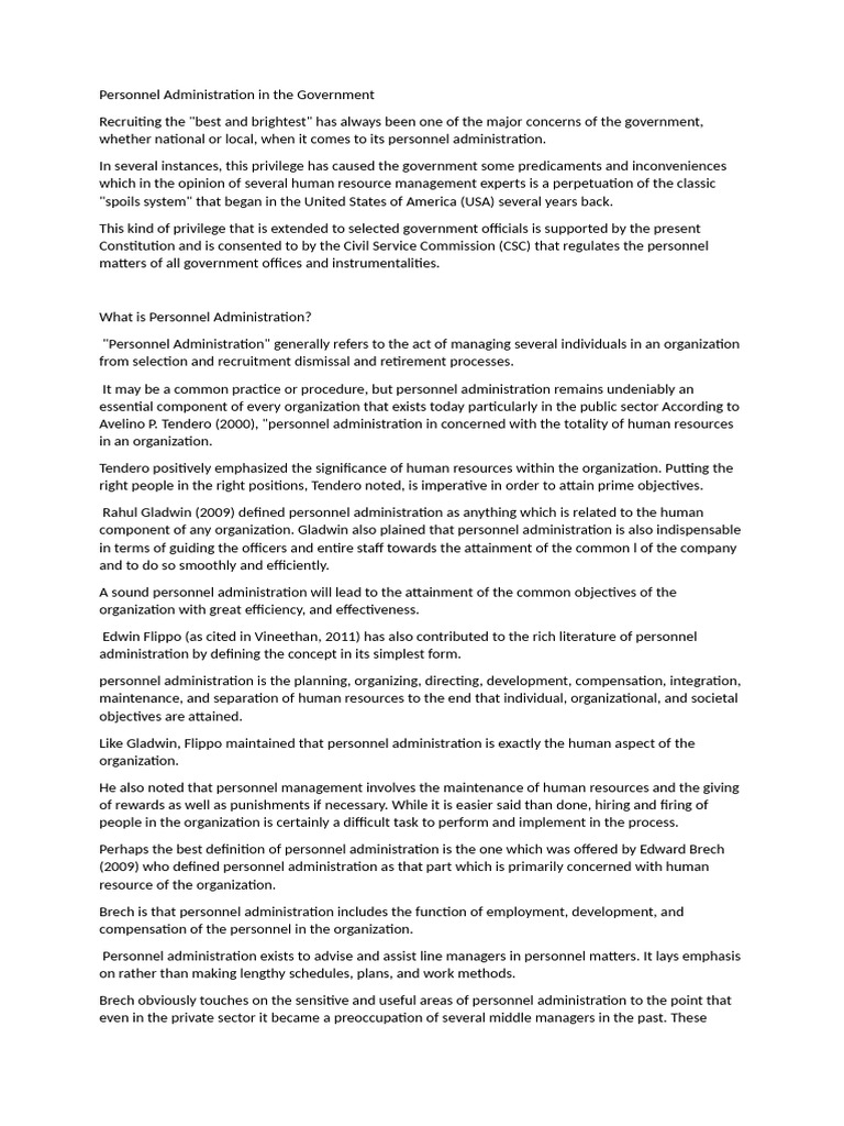 Personnel Administration in Government | PDF | Human Resources | Human ...