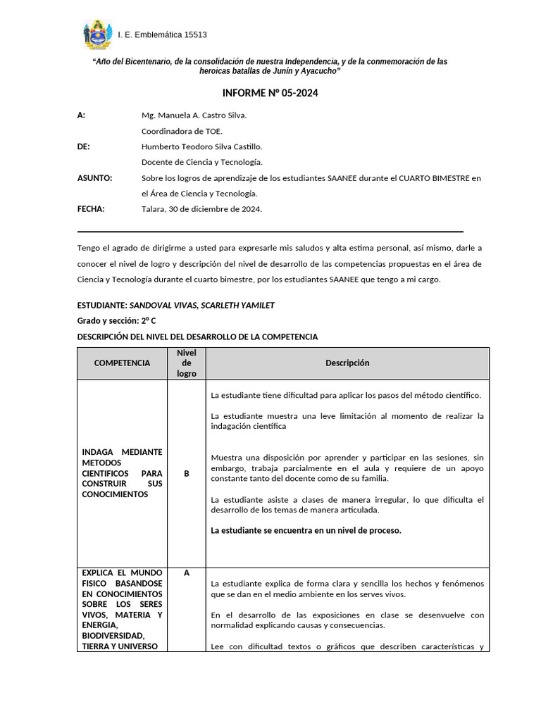 Informe Scarlet 2c | PDF | Science | Cognición