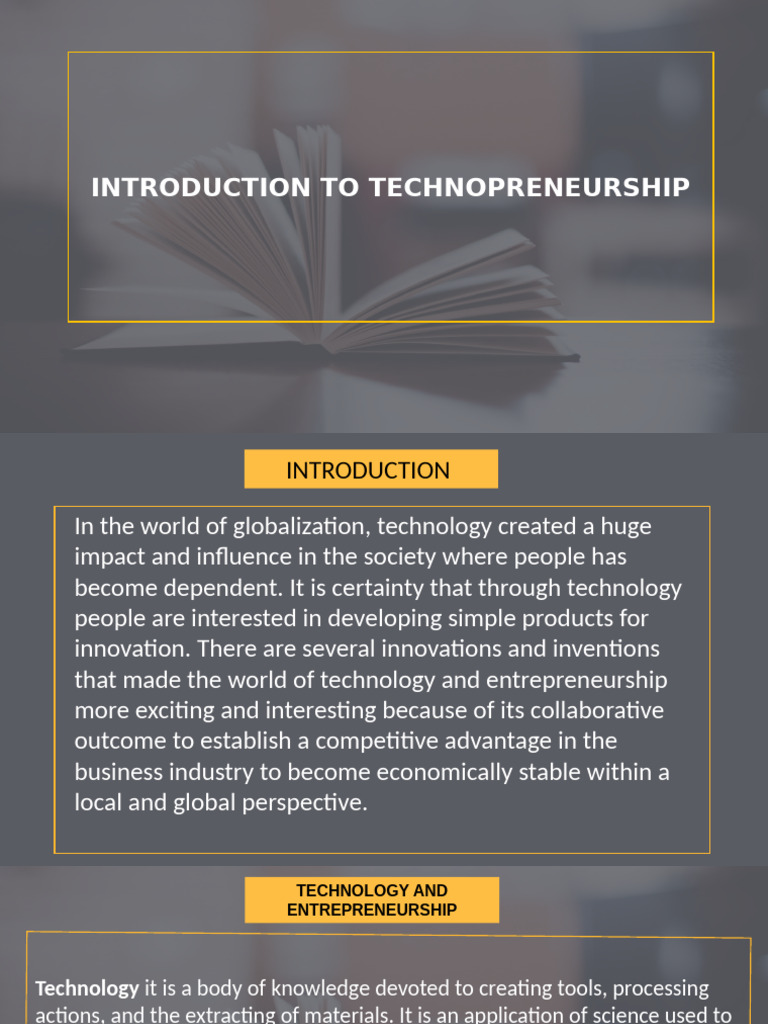 Understanding Technopreneurship Basics | PDF | Entrepreneurship ...