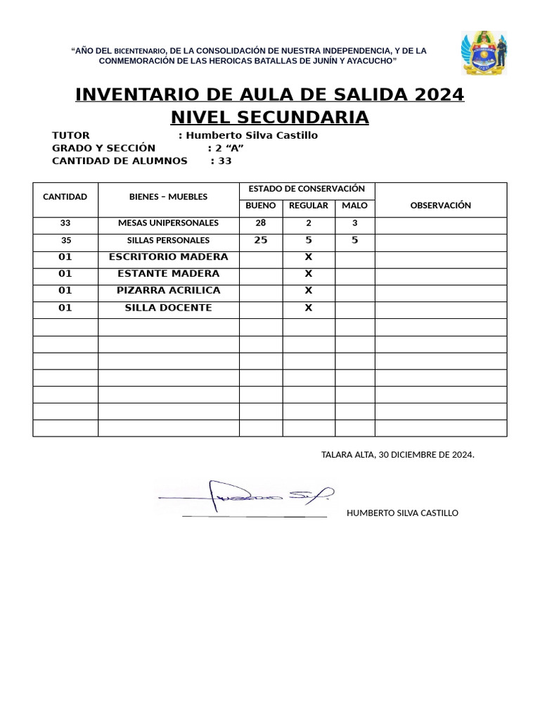 Inventario 2A sec | PDF
