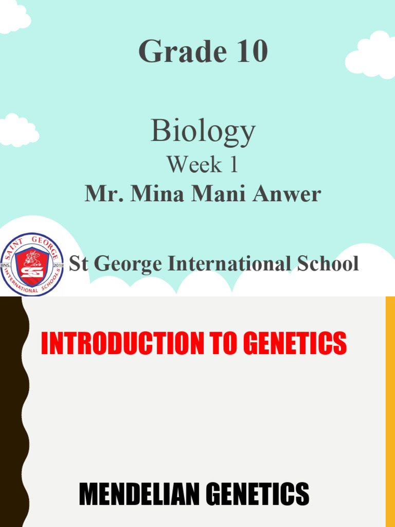 Biology - Week (1.2) Mendlian Genetics | PDF