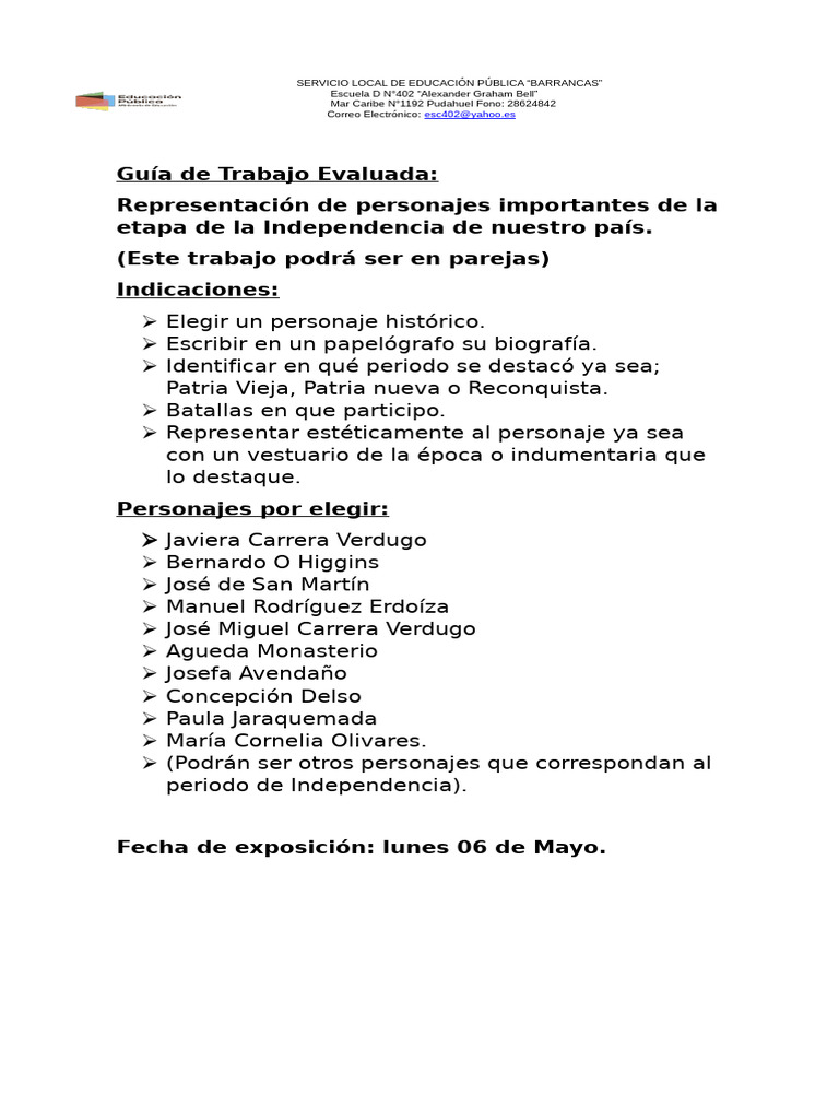 Guía de Trabajo Evaluada de Historia | PDF