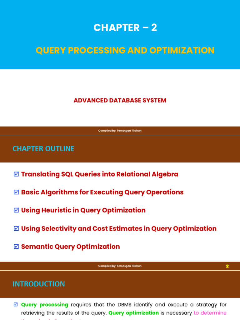 CHAPTER - 02 - Query Processing - CS 2nd Year - 2016 | PDF | Databases ...
