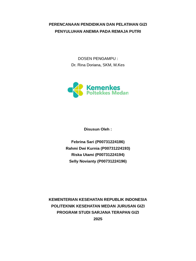 PERENCANAAN PENDIDIKAN DAN PELATIHAN GIZI Kel | PDF