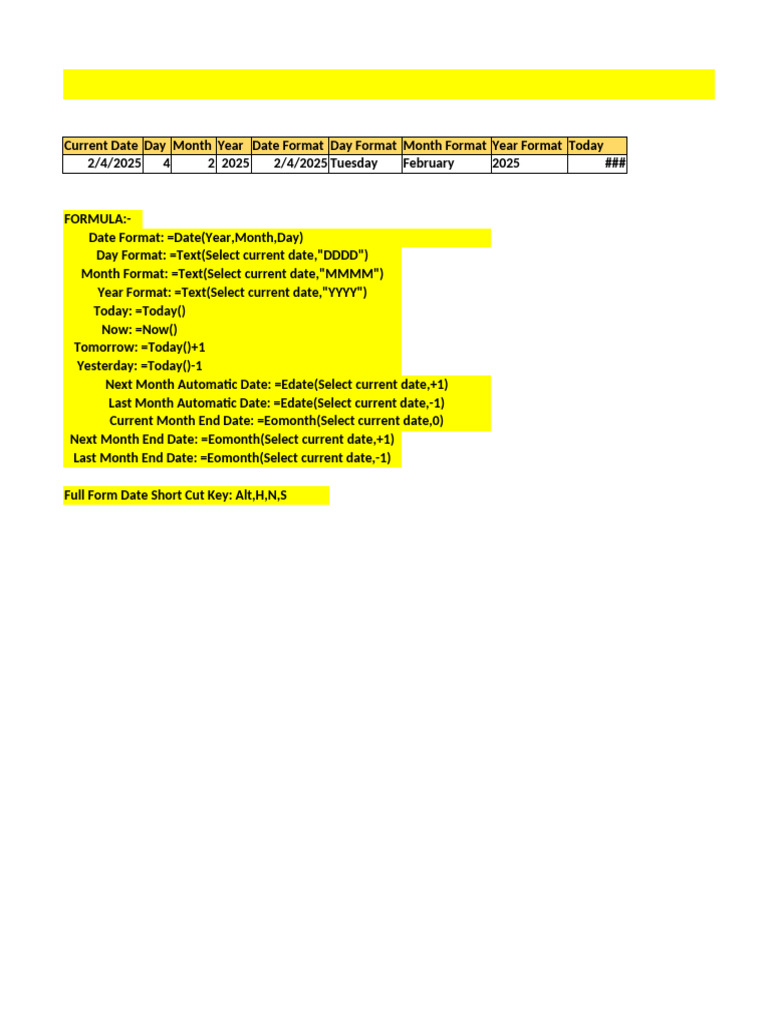 Excel Date and Time Table Guide | PDF